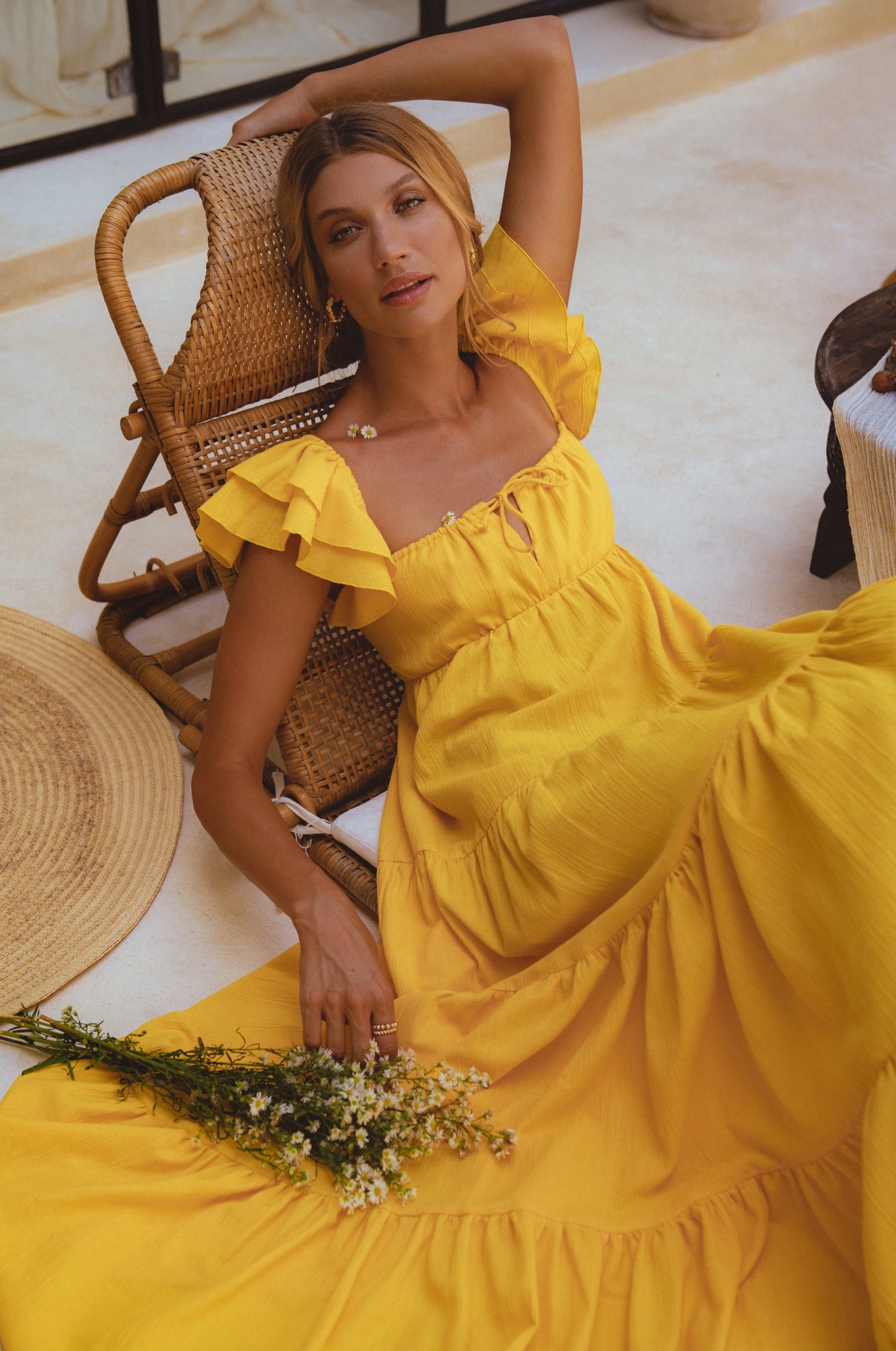 Nymph. Bohemian Tiered Linen Maxi Dress – ELF