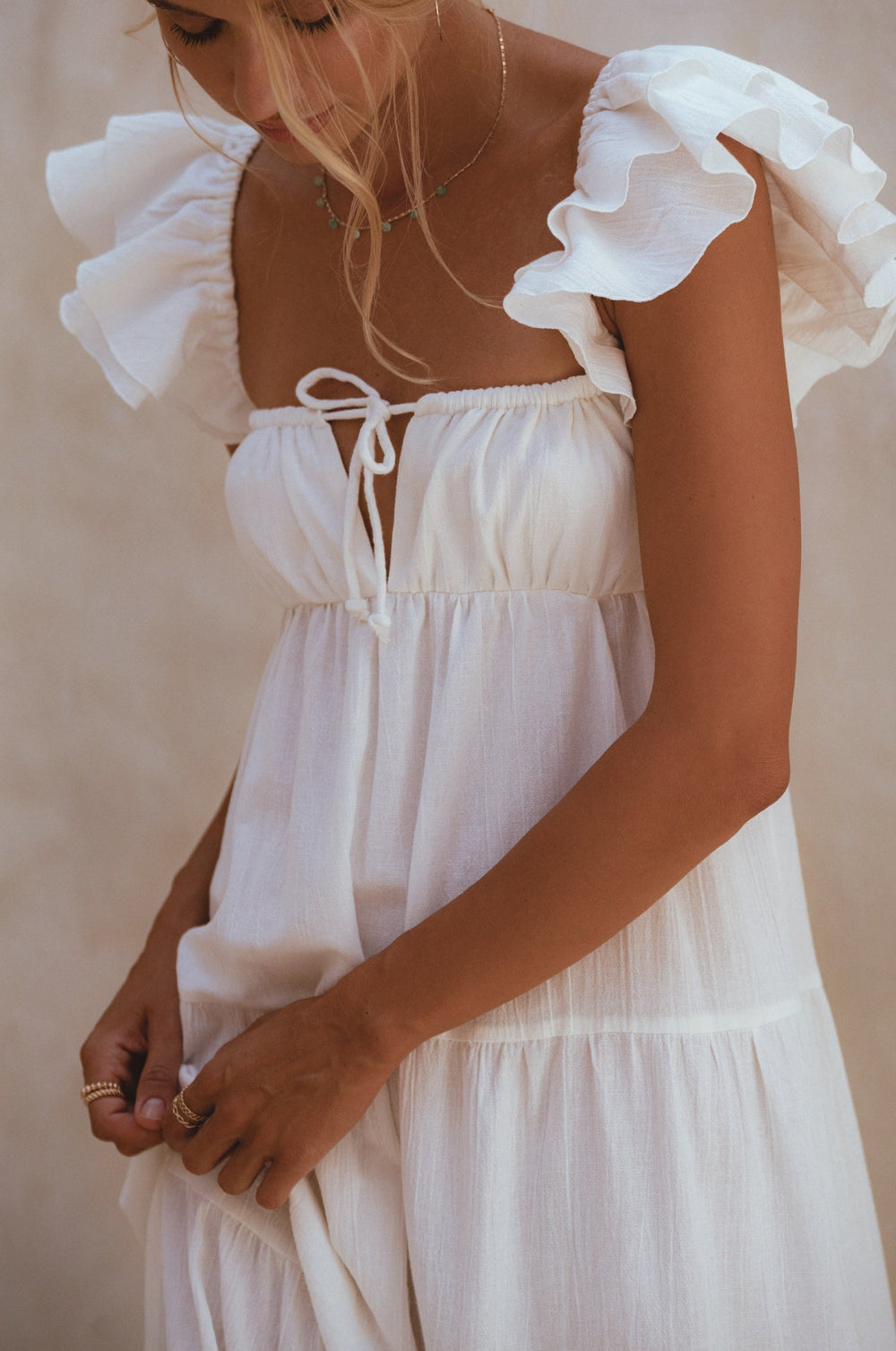 Nymph. Bohemian Tiered Linen Maxi Dress – ELF