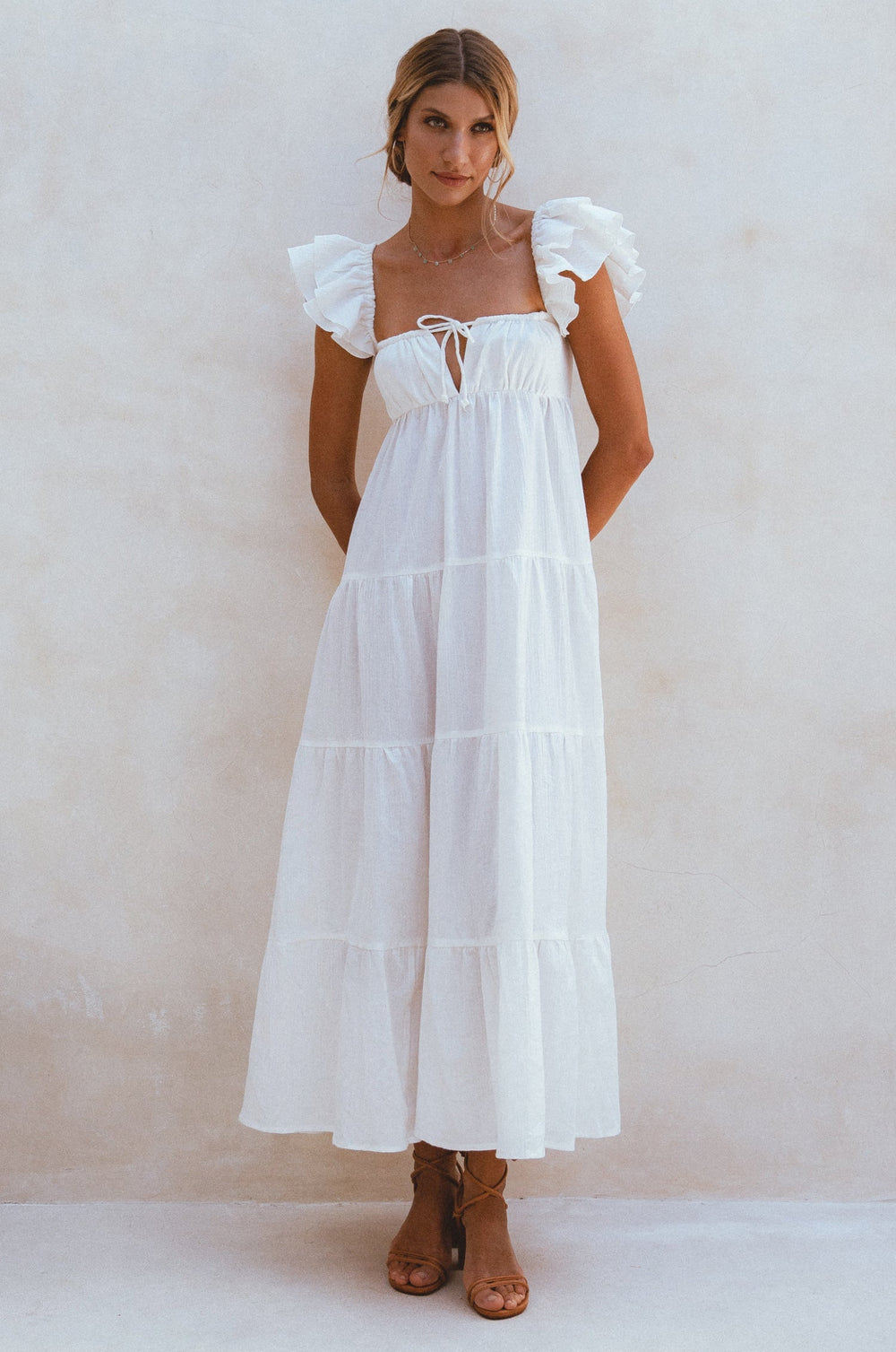 Nymph. Bohemian Tiered Linen Maxi Dress – ELF