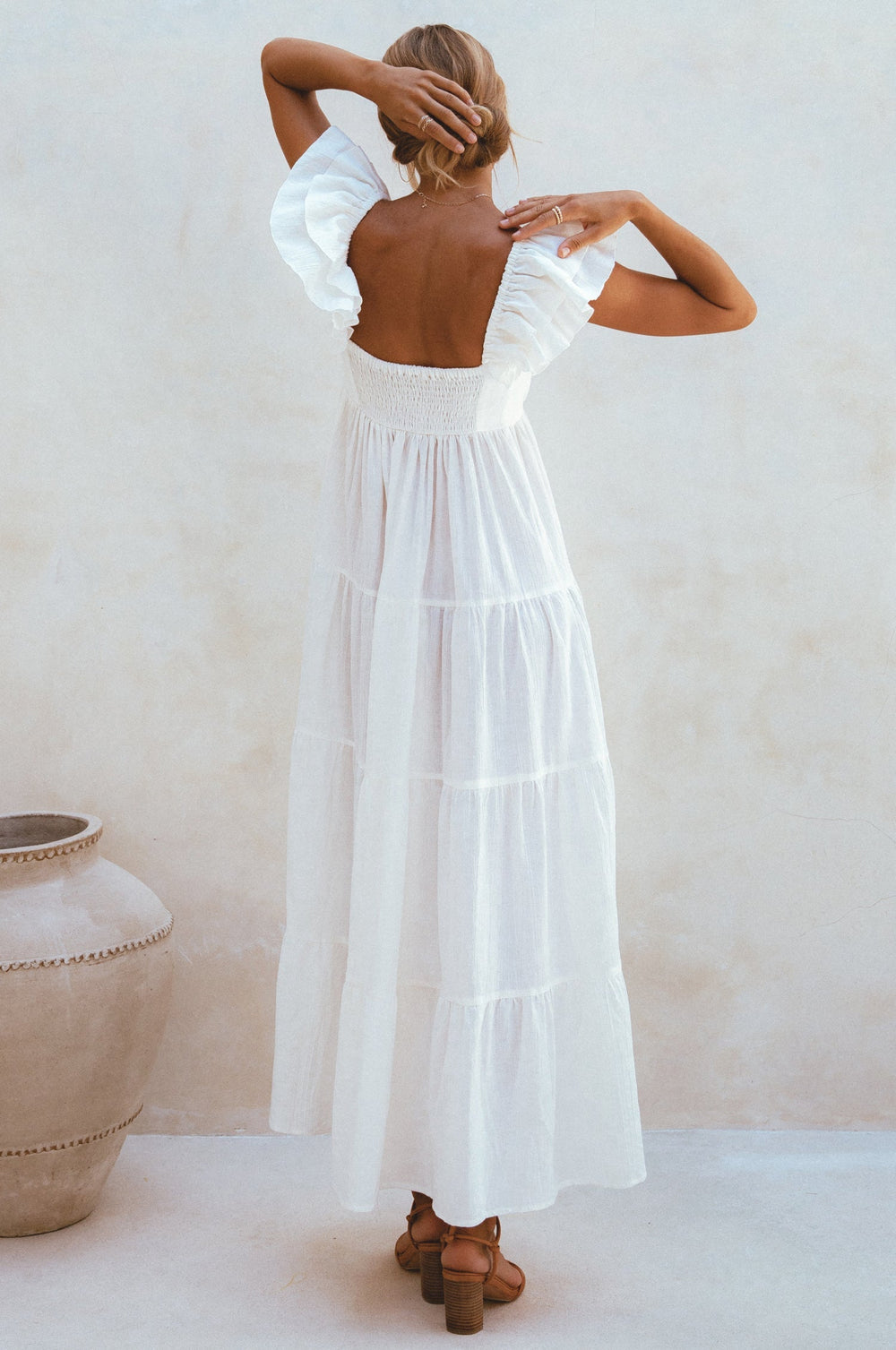 Nymph. Bohemian Tiered Linen Maxi Dress – ELF