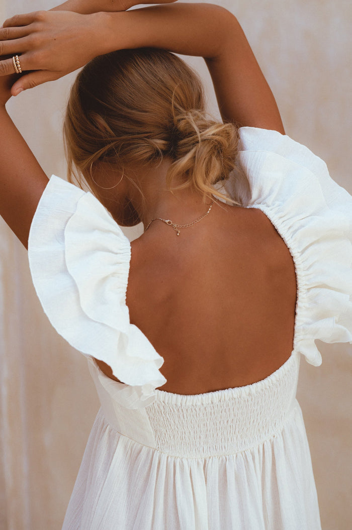 Nymph. Bohemian Tiered Linen Maxi Dress – ELF