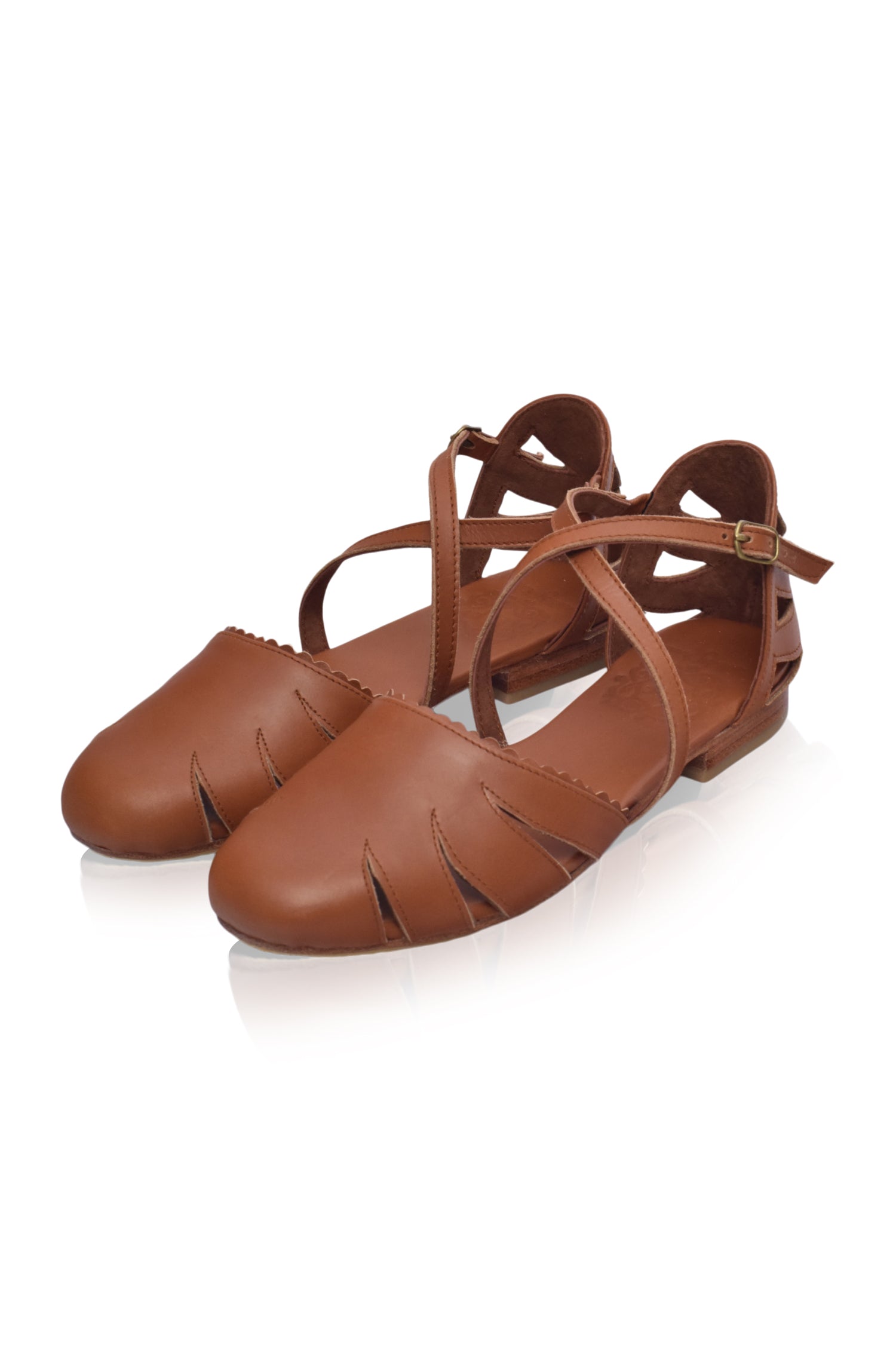 GEORGIA. Cut Out Leather Flats – ELF